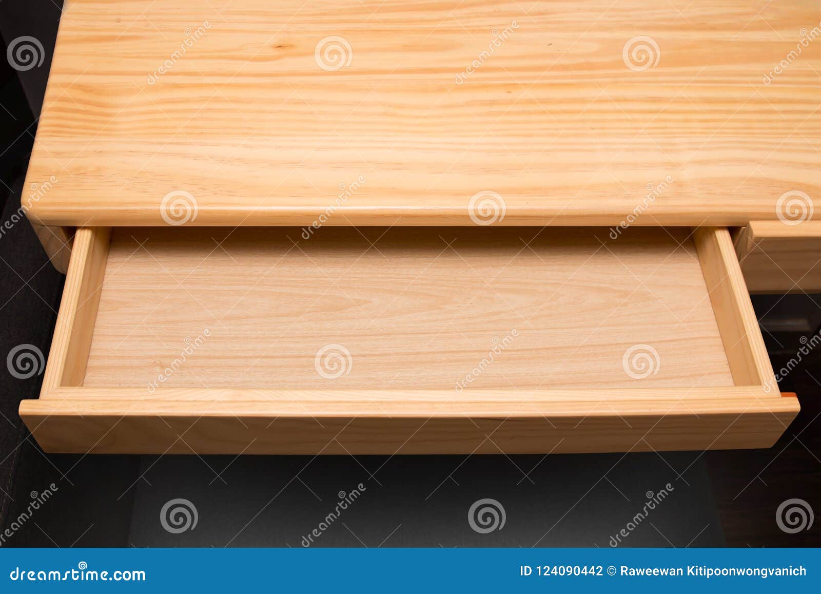 An Empty Wooden Drawer Isolated on Black Background Stock Photo - Image ...