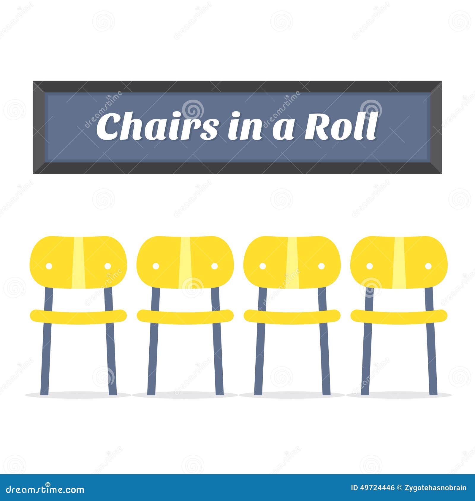 Empty Wooden Four Chairs on White Background Stock Vector ...