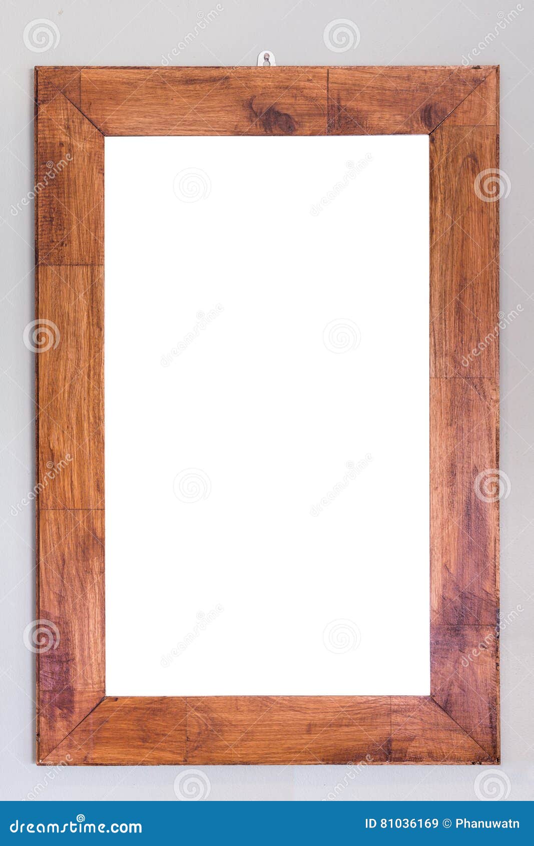Empty Wooden Frame Hanging on the Wall. Interior Decoration Stock Image ...