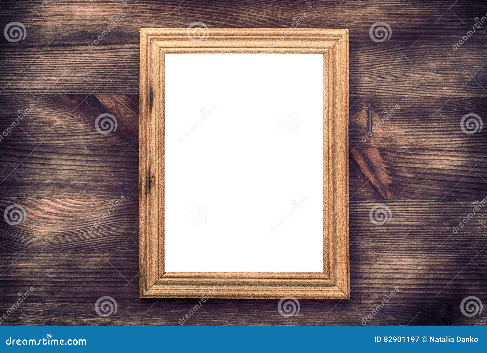 Empty Wooden Frame on a Wood Textured Surface Stock Image - Image of ...