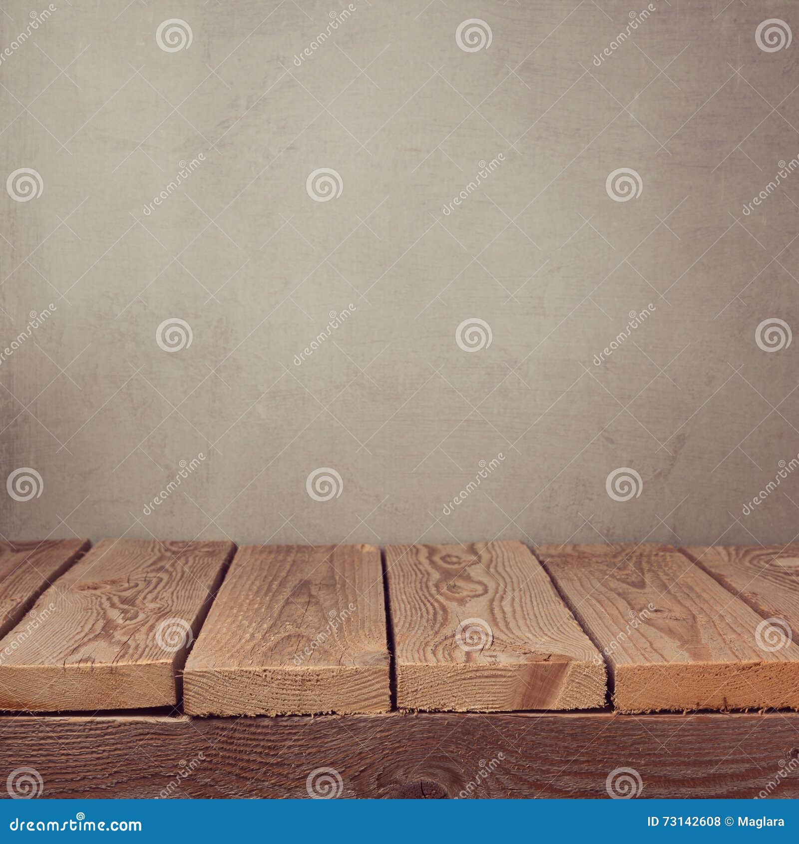 Empty Wooden Old Table Over Grey Grunge Background Stock Photo - Image ...