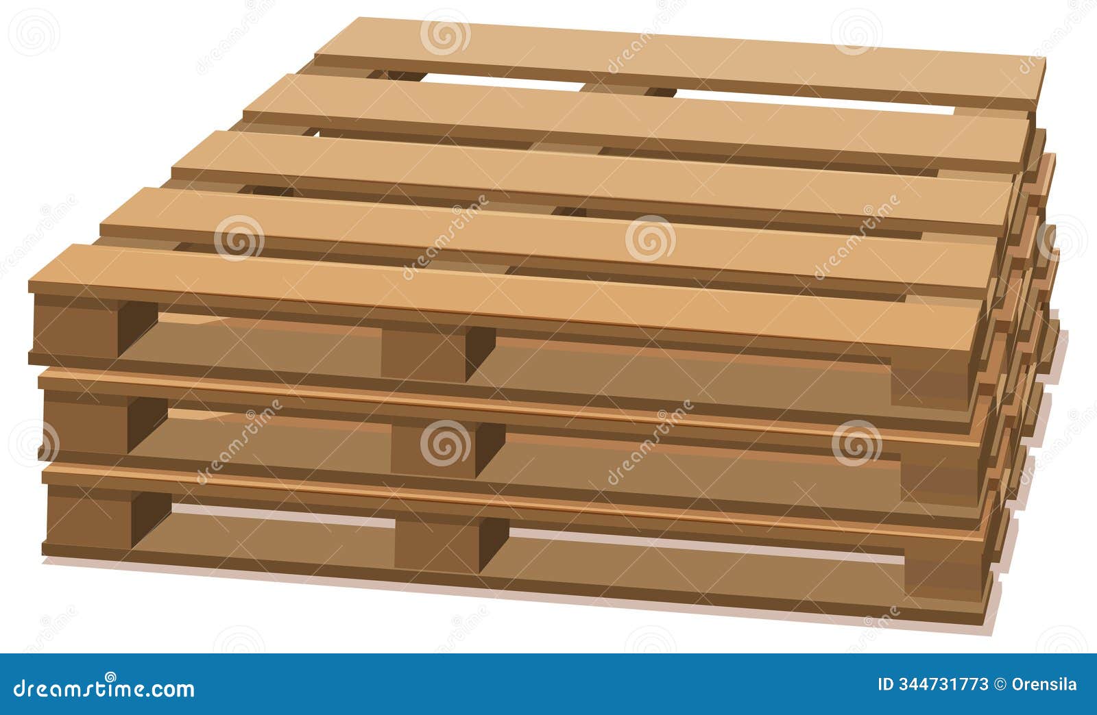 Empty Wooden Pallet for Goods Stack Isolated on White Stock ...