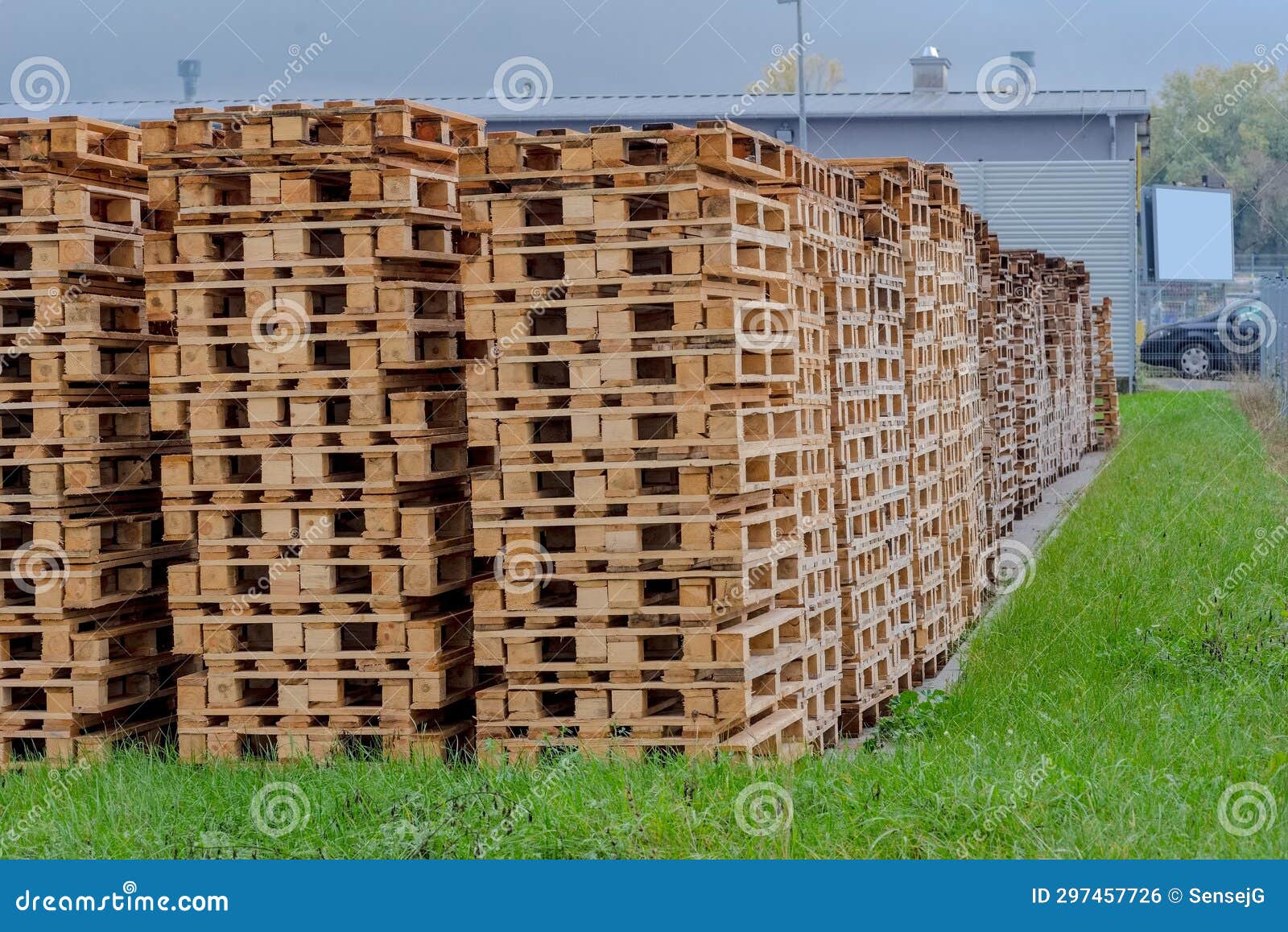 Wooden Pallets Stored in the Square in Front of the Forwarding Company ...
