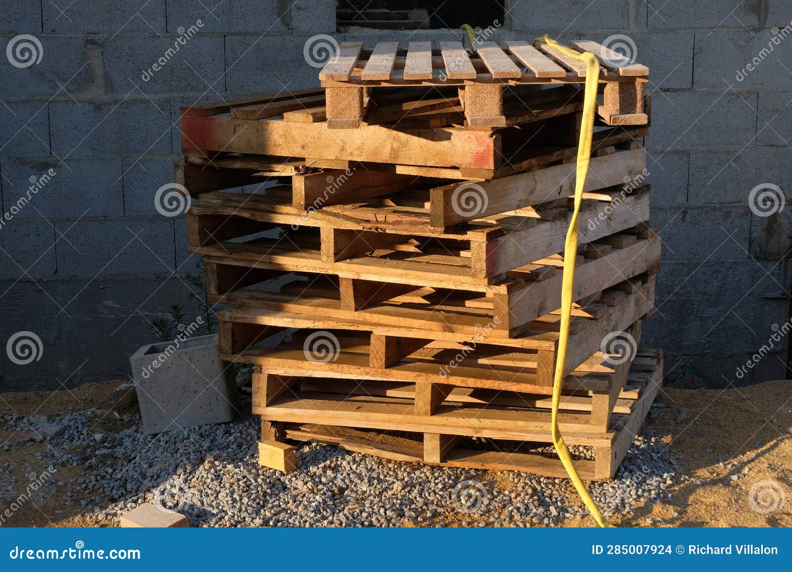 Empty wooden pallets stock photo. Image of wooden, pallets - 285007924