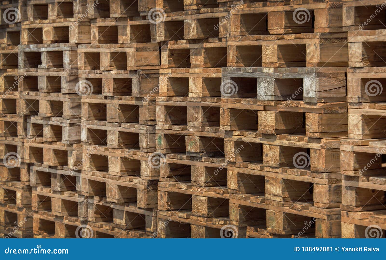 Empty Wooden Pallets in the Warehouse Stock Image - Image of palette ...