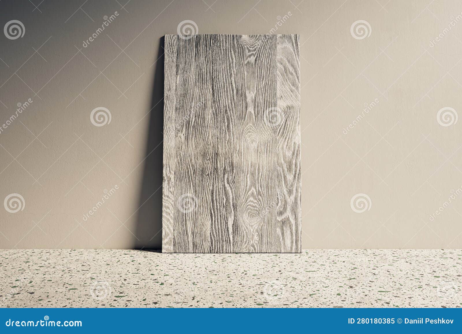 Empty Panel Leaning on Concrete Wall. Design and Mock Up Template. 3D ...