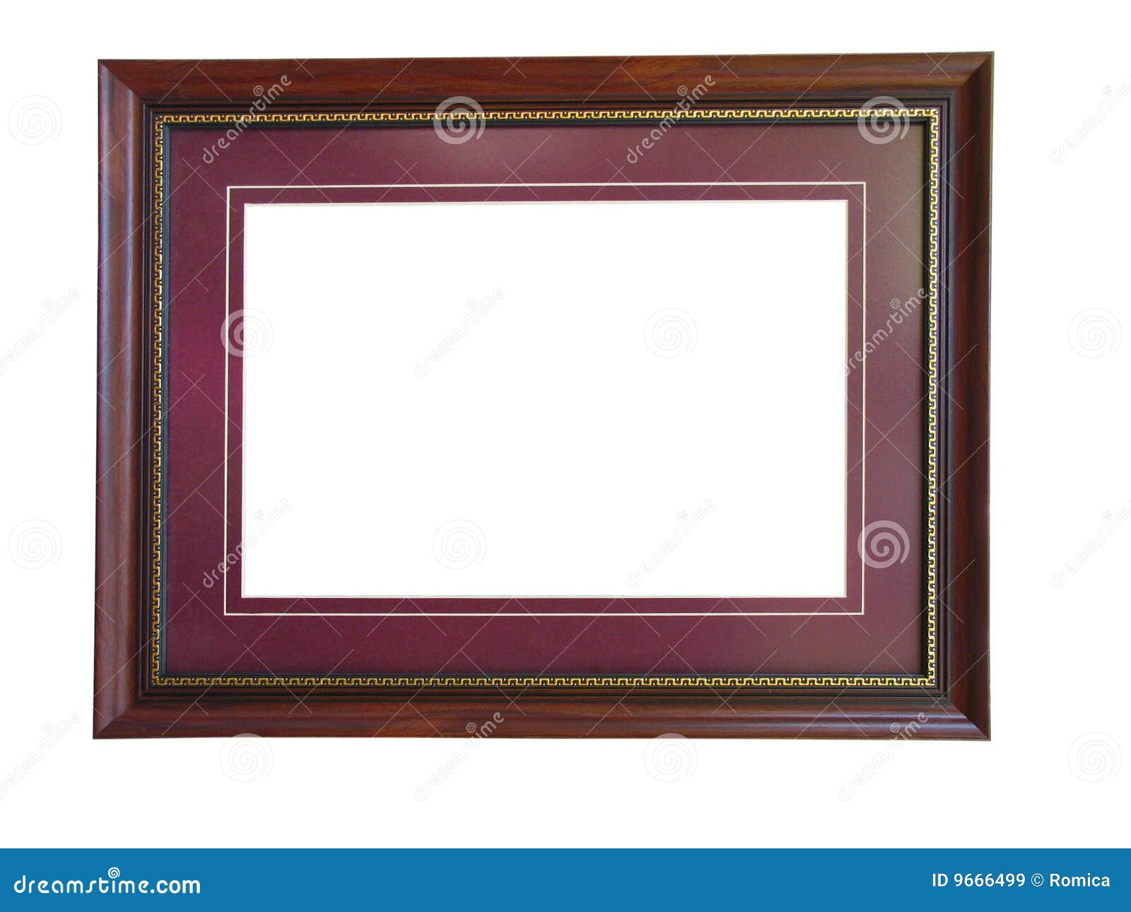 Empty wooden picture frame stock image. Image of gold - 9666499