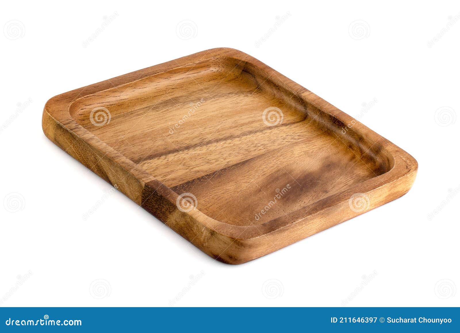 Empty Wooden Plate Isolated on White Background Stock Image - Image of ...