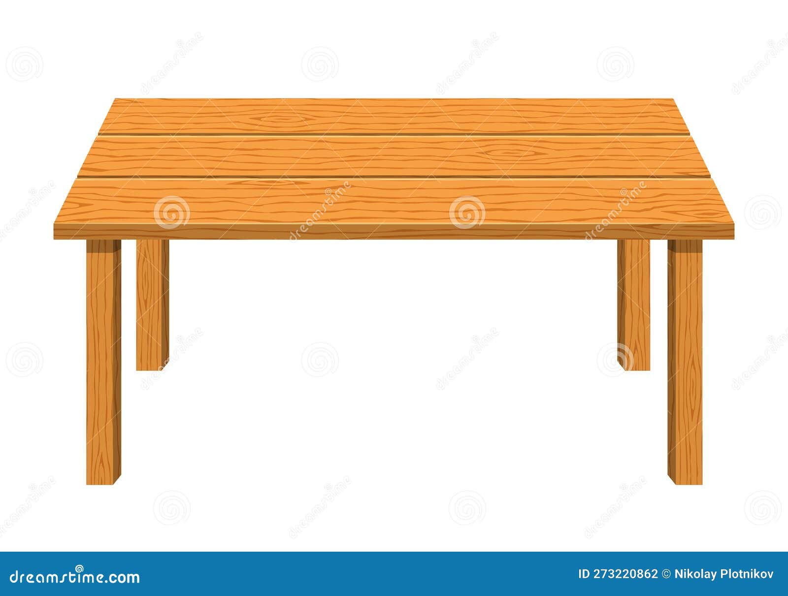 Empty Wooden Rectangular Shaped Table Isolated on White Background ...