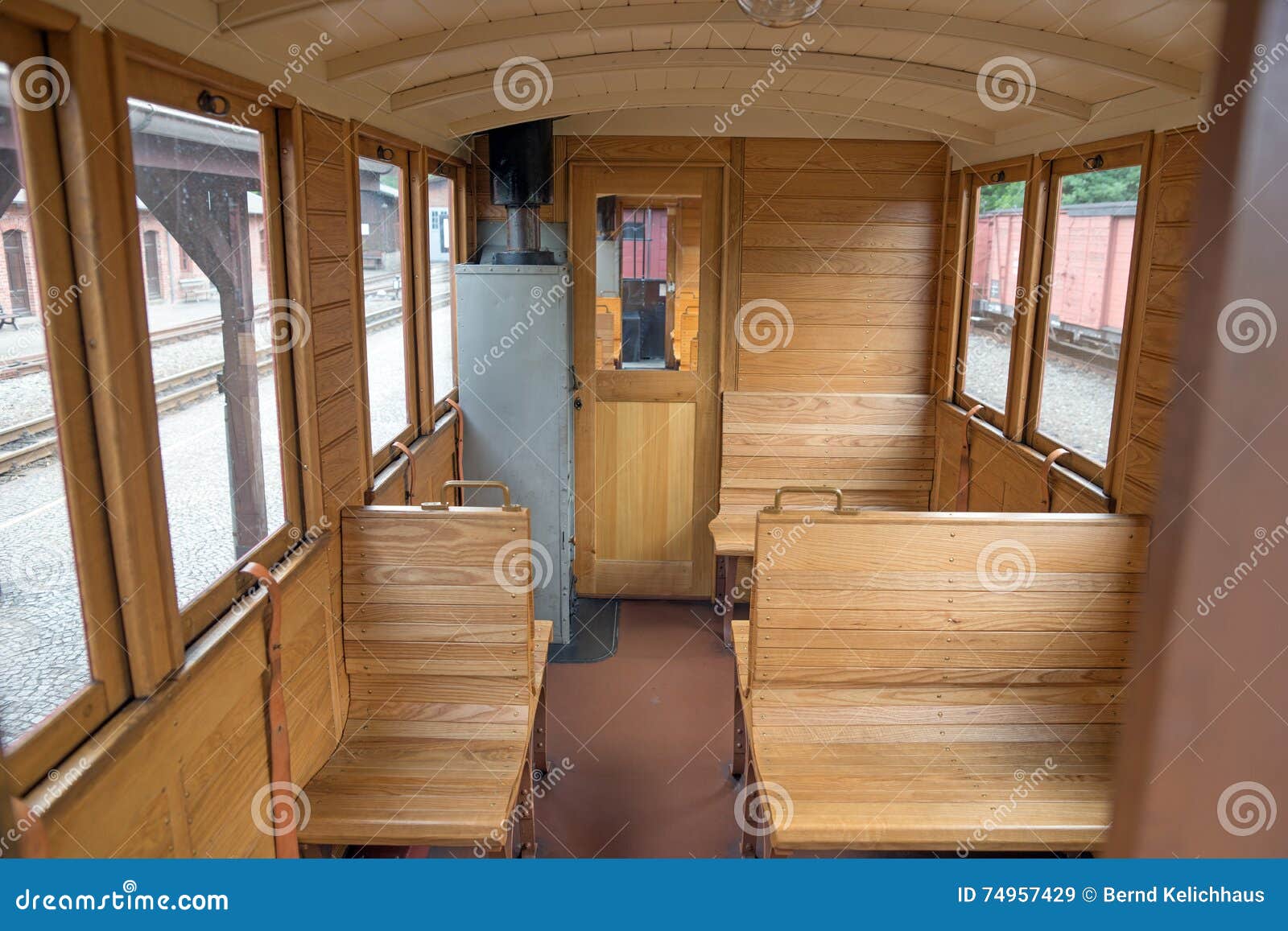 Empty Wooden Seats in Old Train Stock Image - Image of train, century ...