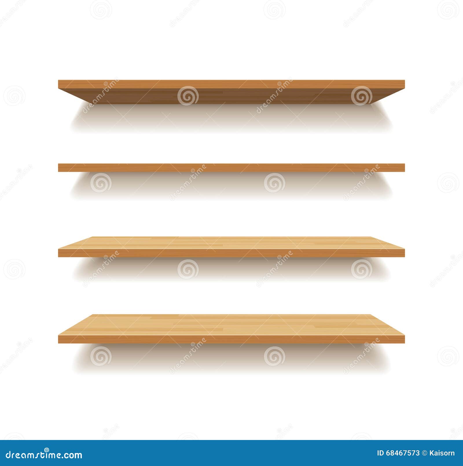 Wooden Shelf Mockup With Realistic Shadow And Material Texture Royalty ...