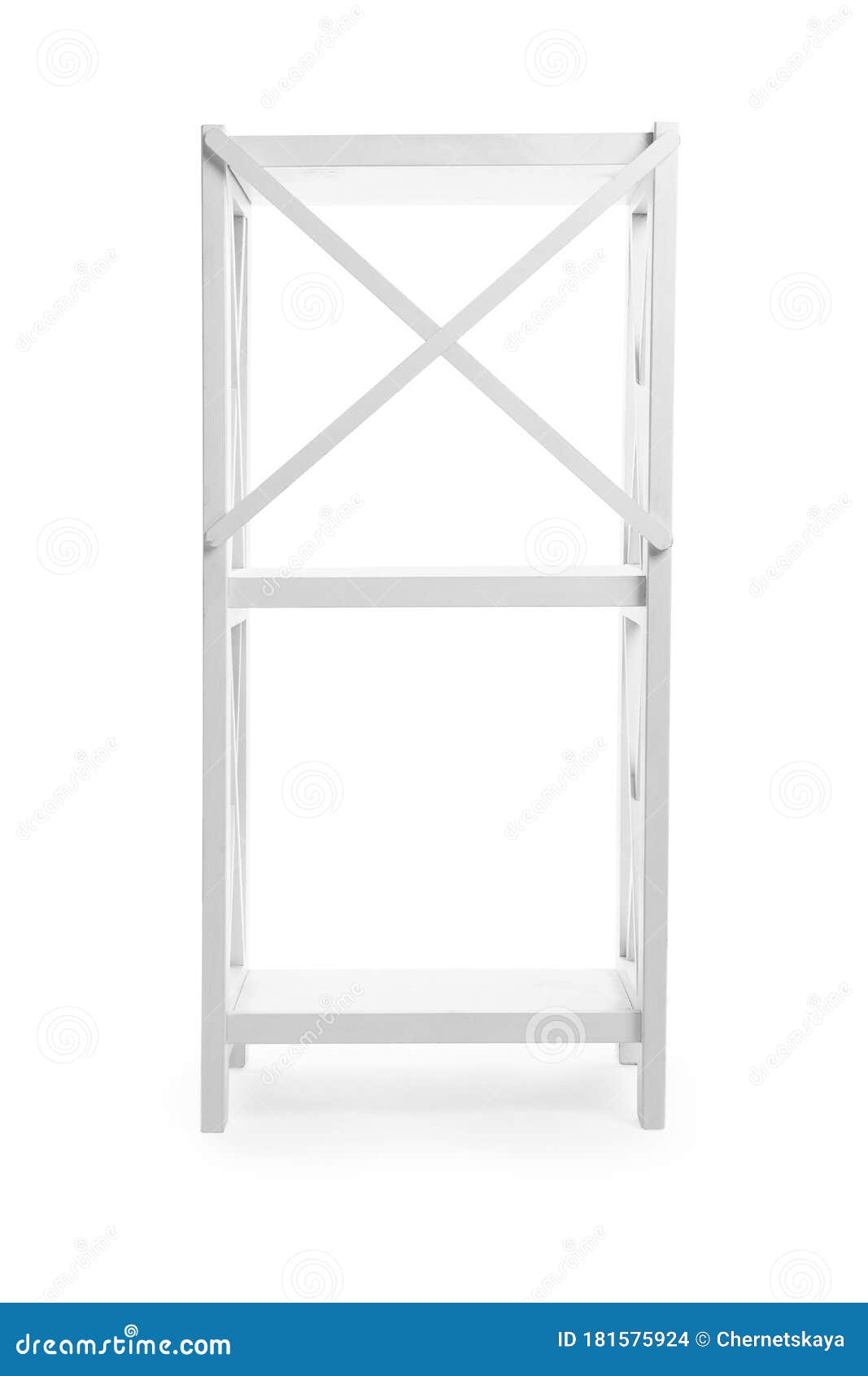 Empty Wooden Shelving Unit Isolated Stock Photo - Image of item ...