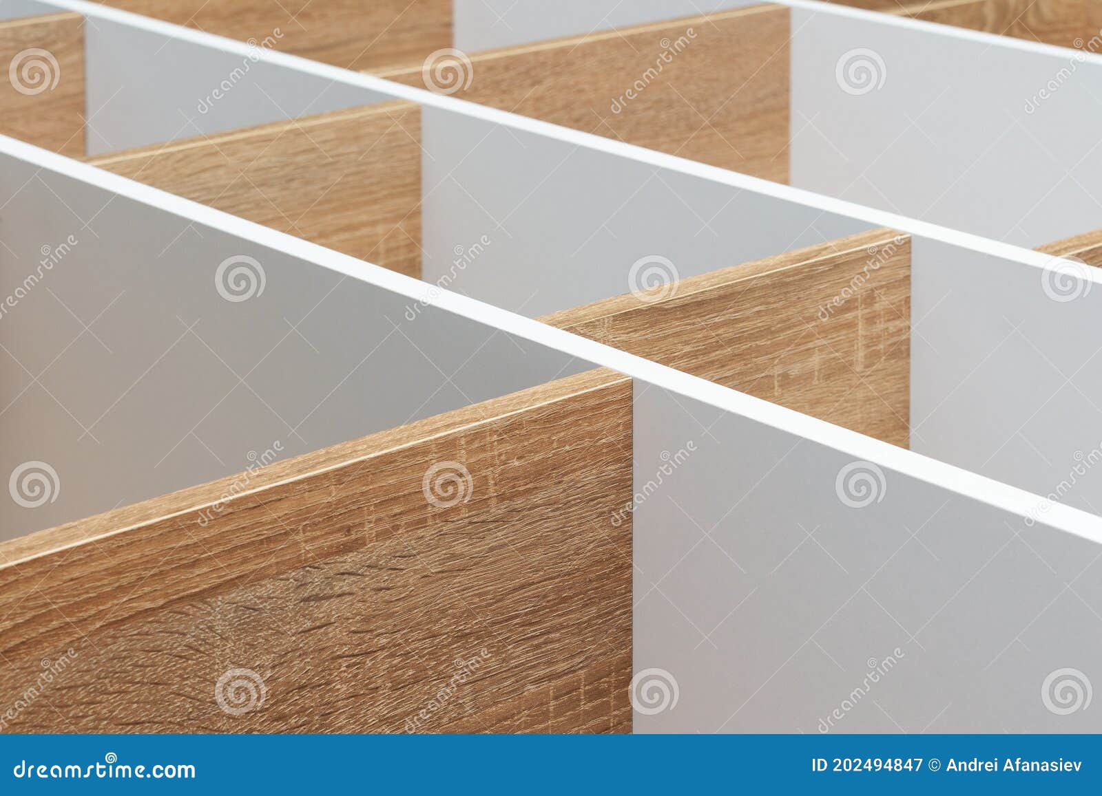 Empty Wooden Shelving Unit with White Partitions, Background Texture ...