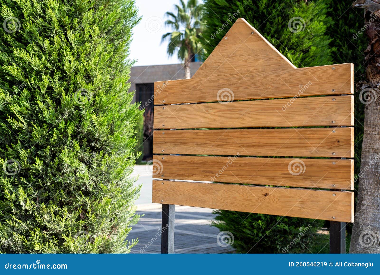 An empty wooden sign board stock image. Image of aged - 260546219