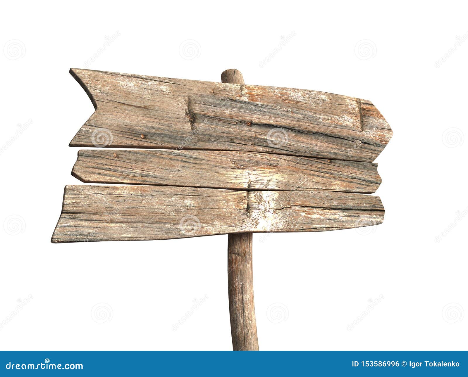 Empty Wooden Sign 3d Render Isolated on White Background Stock ...