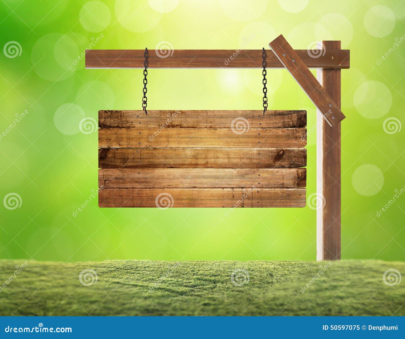 Empty wooden sign hanging stock image. Image of billboard - 50597075