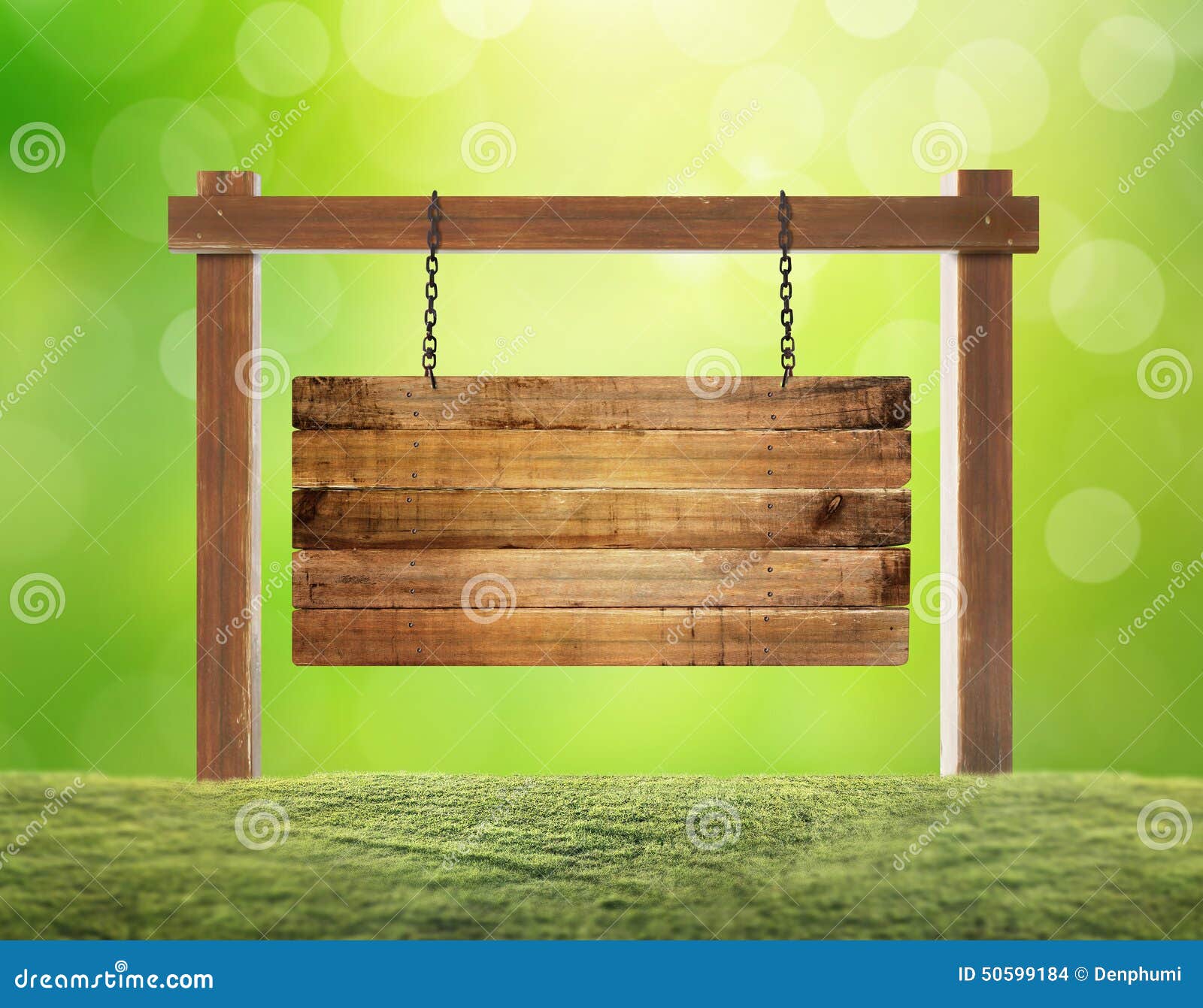 Empty wooden sign hanging stock illustration. Illustration of hemp ...