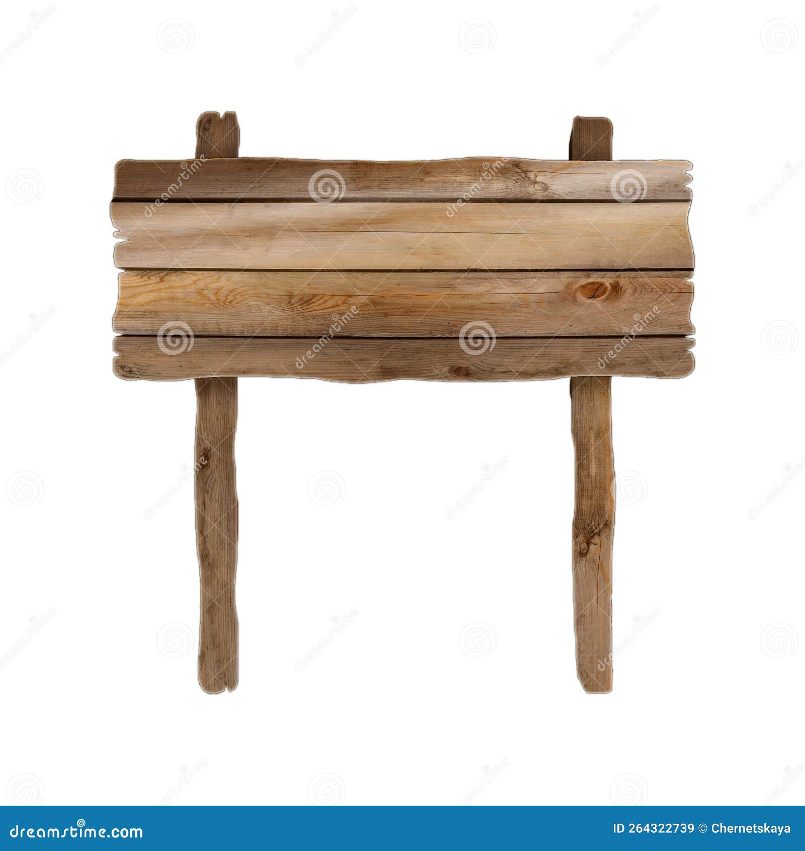 Empty Wooden Sign Isolated on White. Mockup for Design Stock Image ...