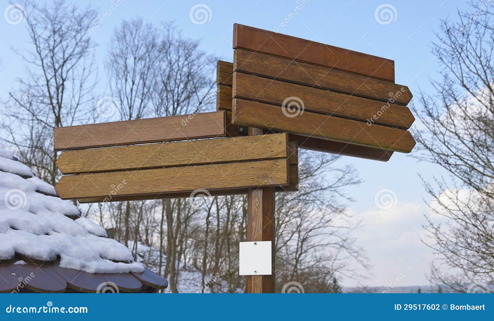 Empty Wooden Sign on Winetr Stock Photo - Image of isolated, background ...