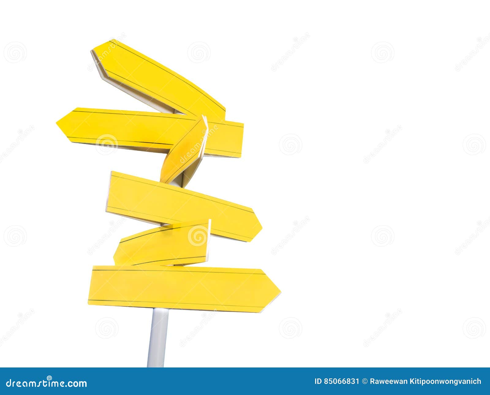Empty Wooden Signpost with Arrows Stock Image - Image of support ...