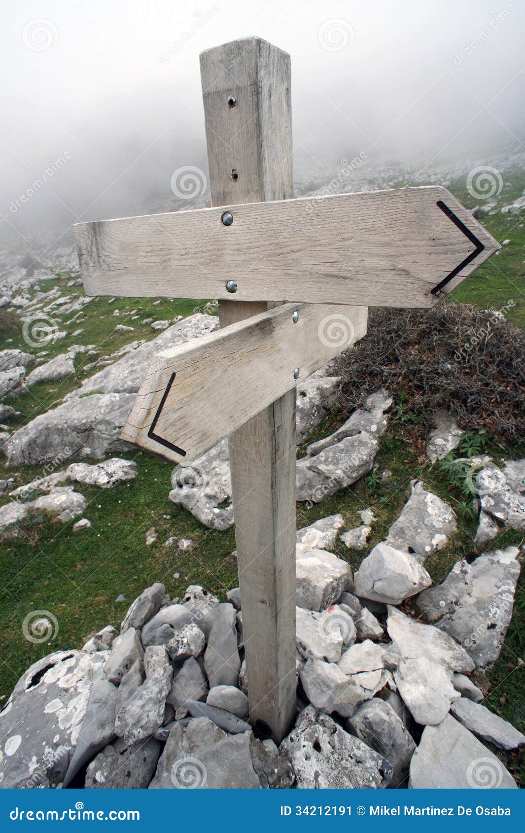 Empty wooden signpost stock image. Image of direction - 34212191