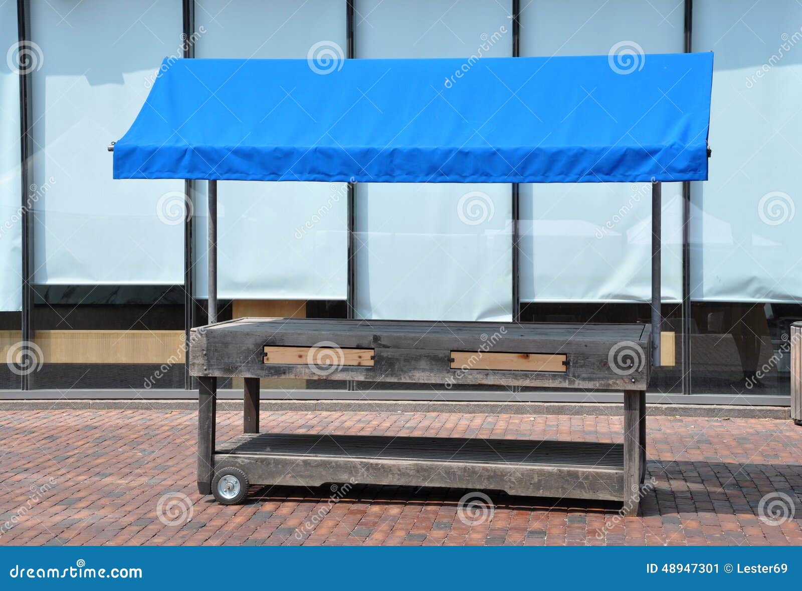 Empty wooden stall stock image. Image of fair, exhibits - 48947301
