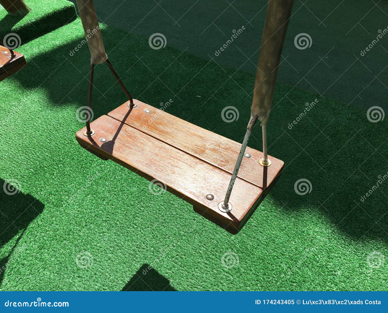 Empty wooden swing stock image. Image of lonely, activity - 174243405