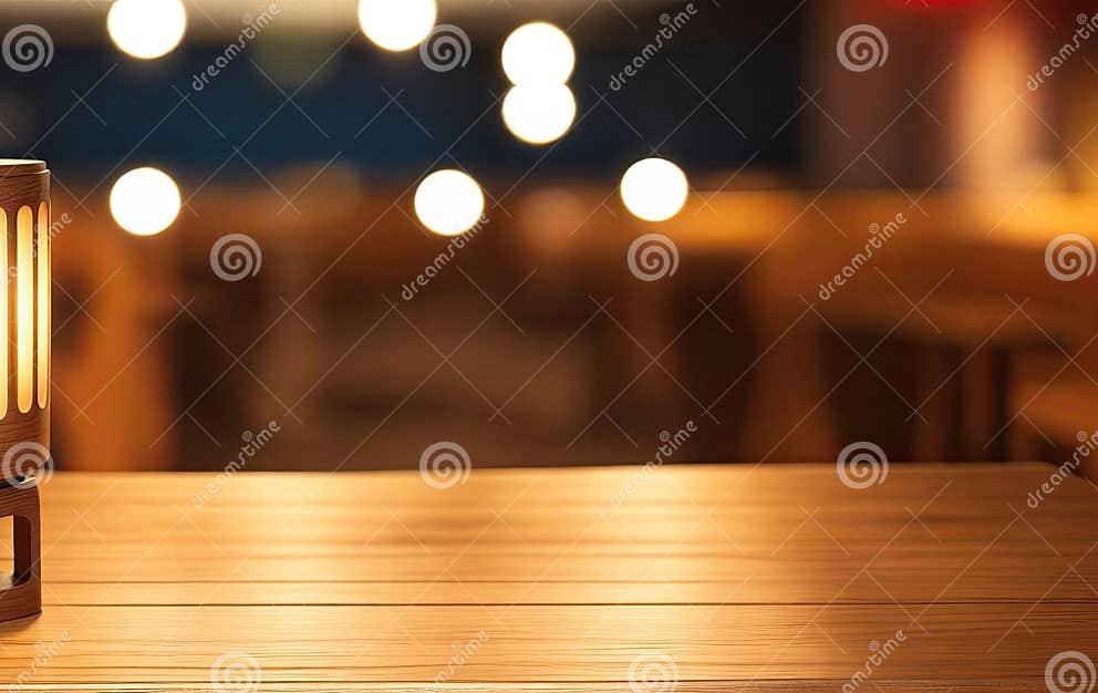 Empty Wooden Table on a Blurred Background Stock Illustration ...