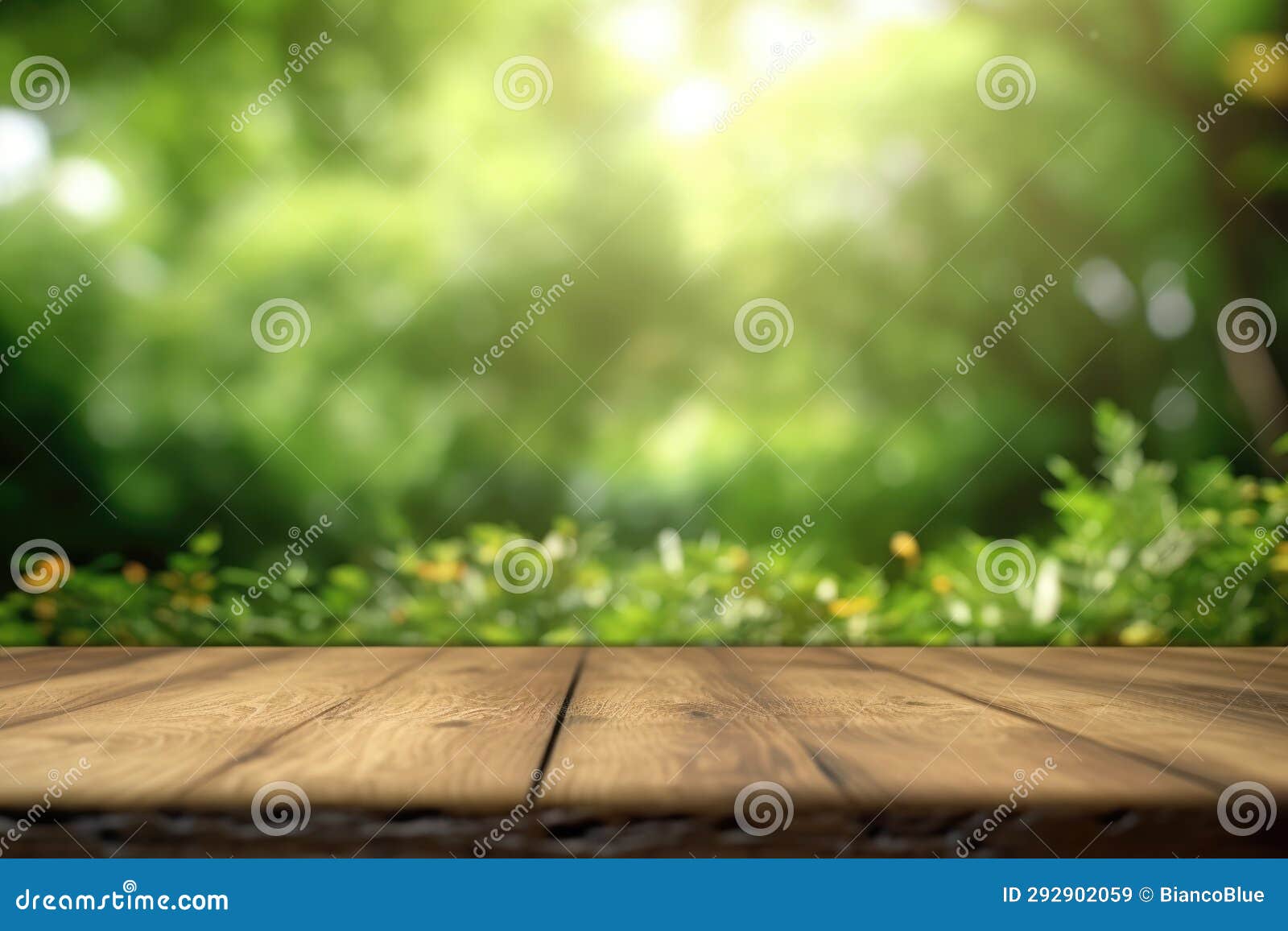 Empty Wooden Table and Blurred Green Nature Garden Background ... Empty Wooden Table and Blurred Green Nature Garden Background ...