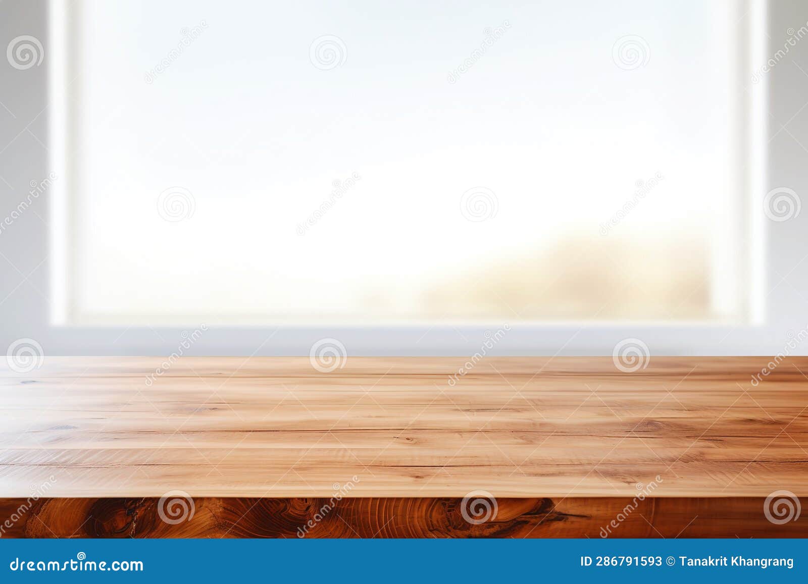 Empty Wooden Table in Front of a Window. Mock Up, 3D Rendering Stock ...