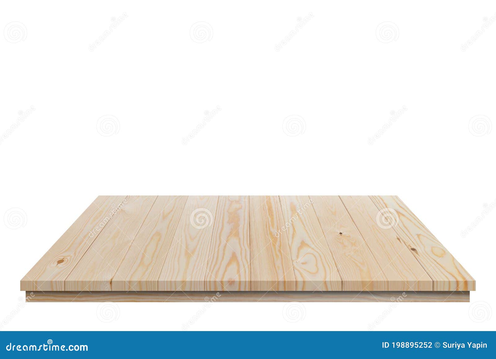Empty Wooden Table Isolated on White Background, Product Display ...