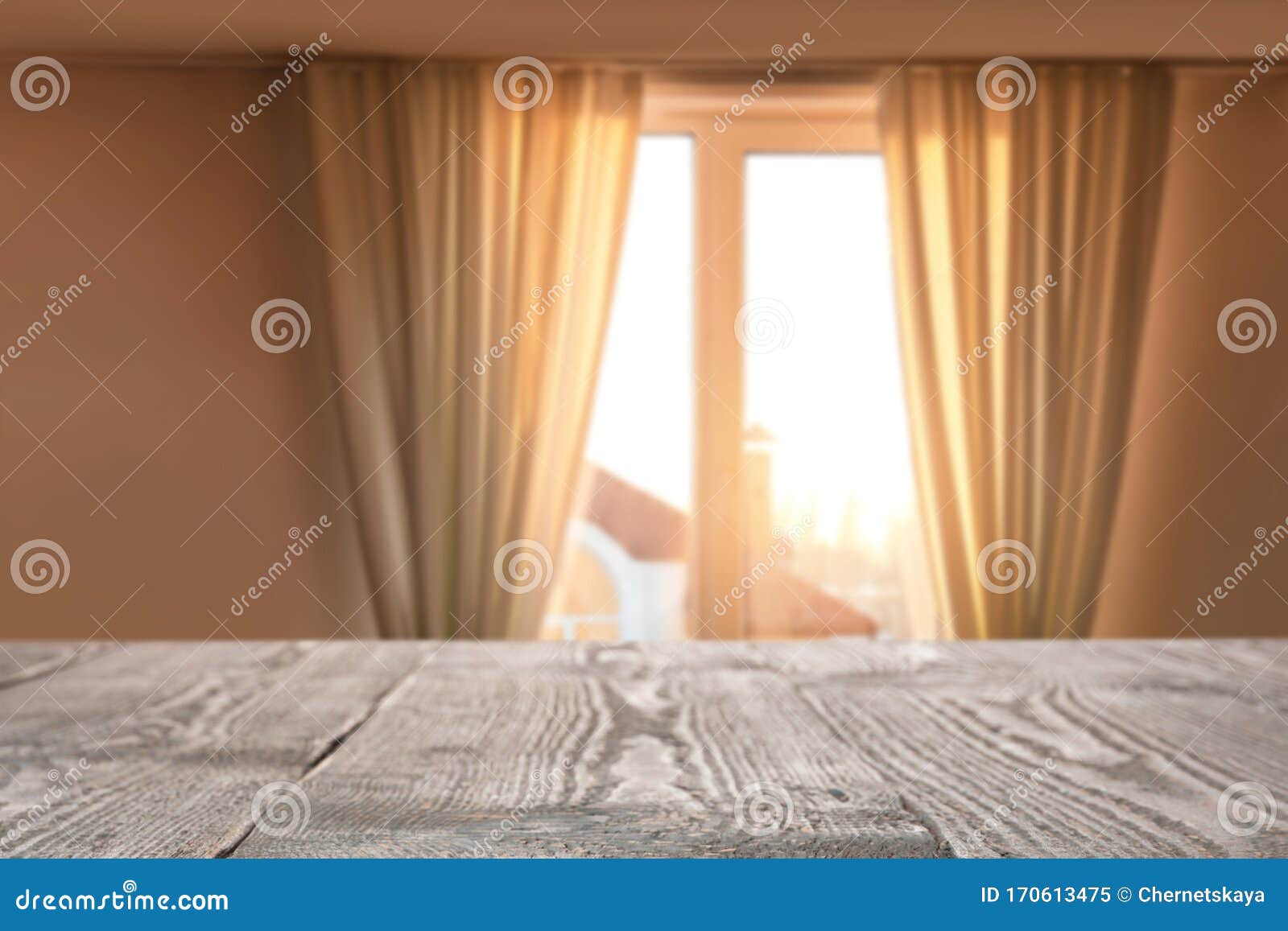 Empty Wooden Table in Room. Space for Design Stock Image - Image of ...