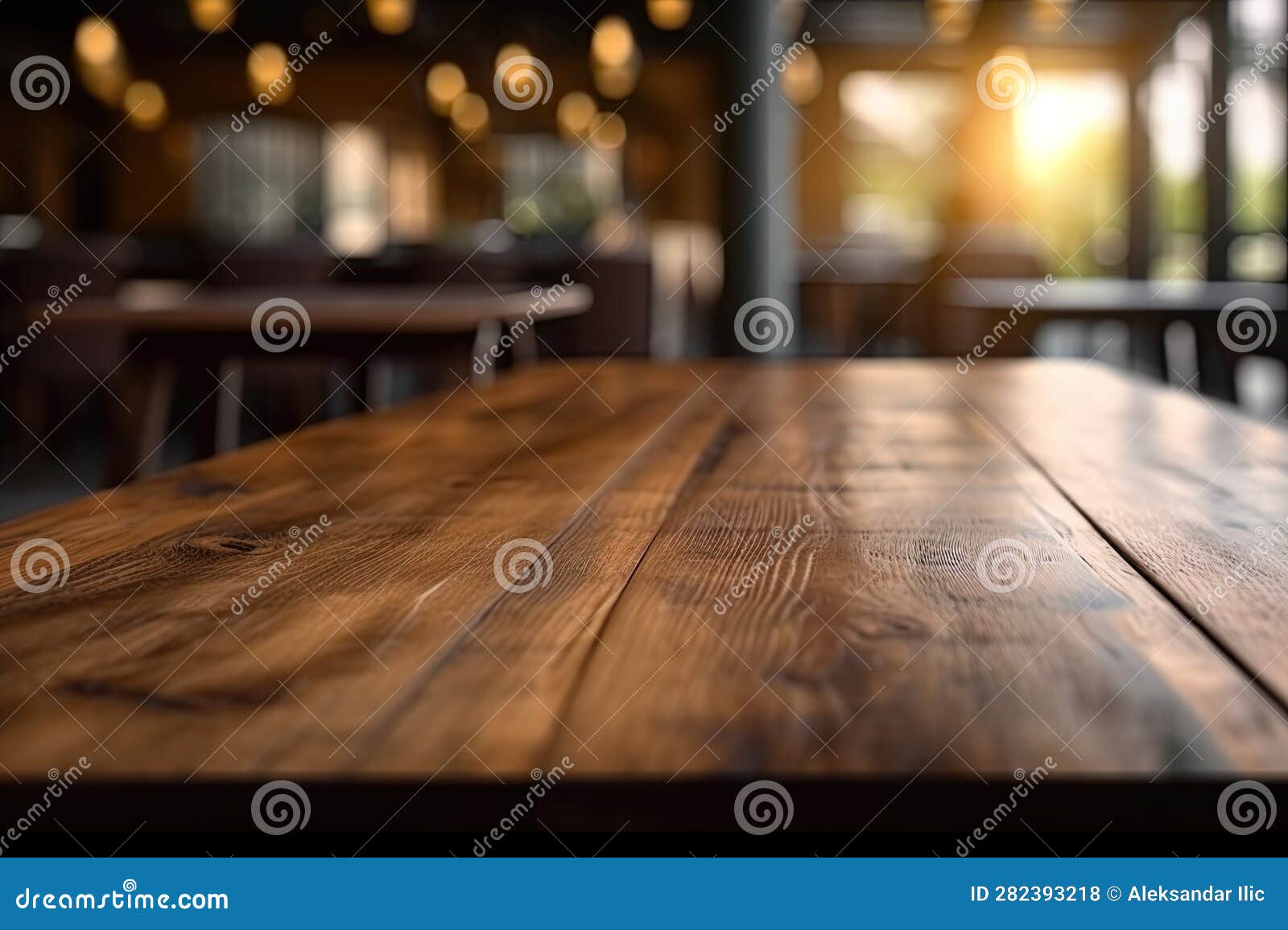 Empty Wooden Table Surface with Blurred Background. for Product Display ...