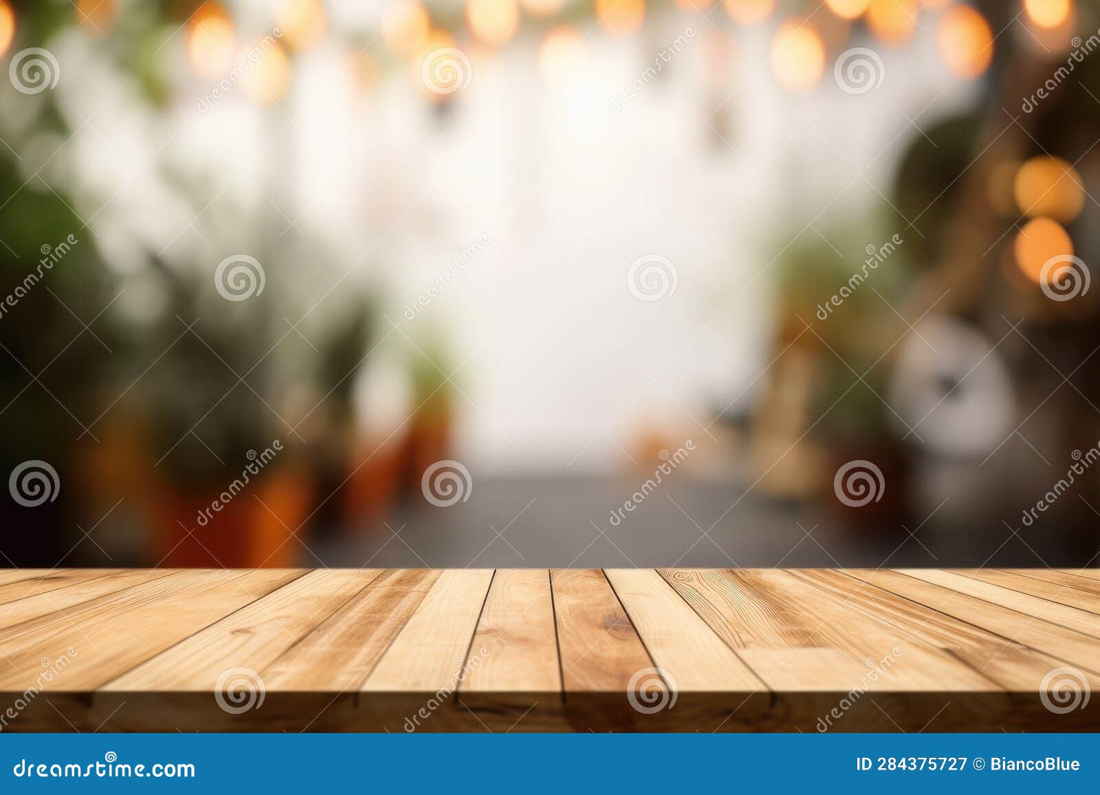 The Empty Wooden Table Top with Blur Background. Exuberant. Stock Image ...