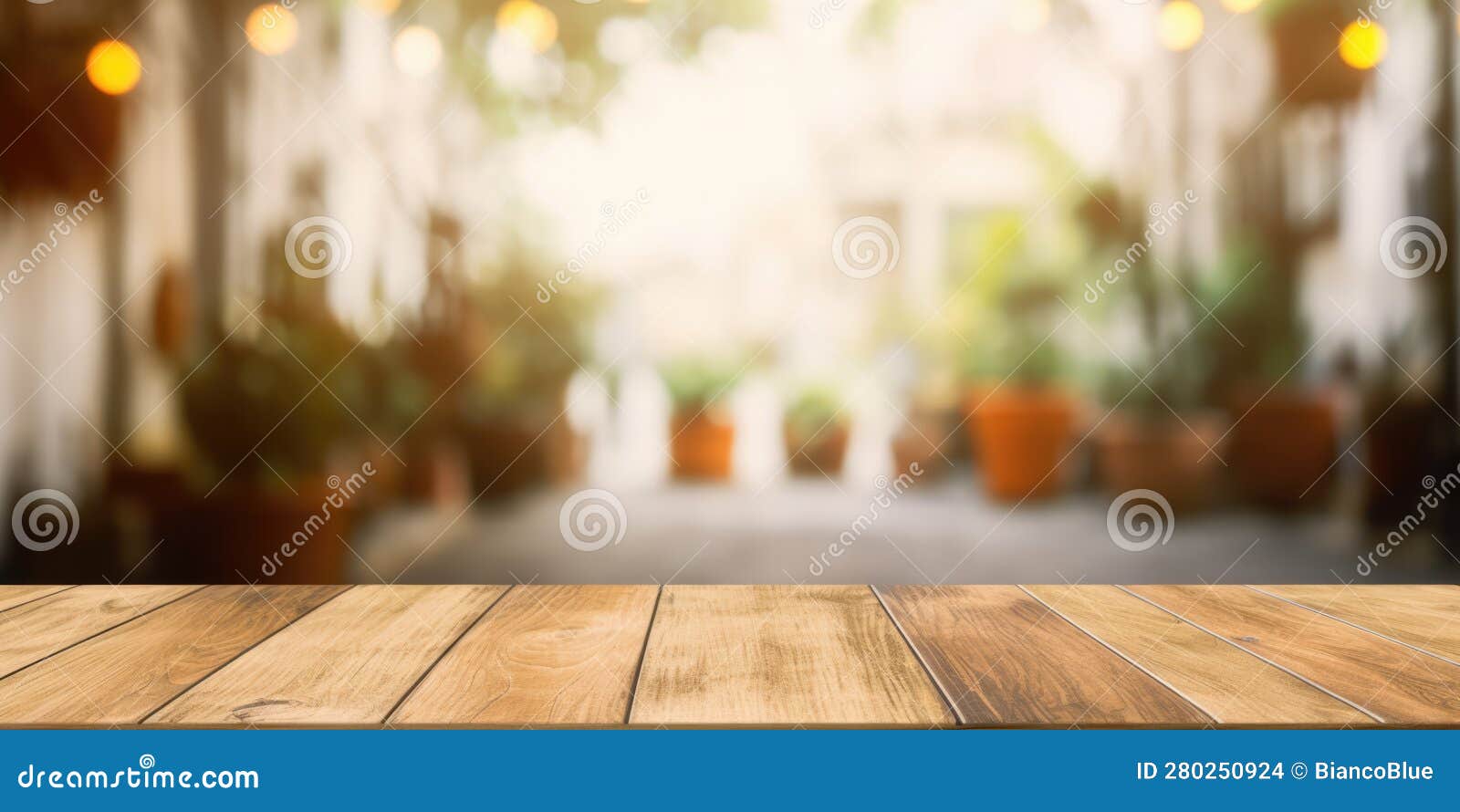 The Empty Wooden Table Top with Blur Background. Exuberant. Stock ...