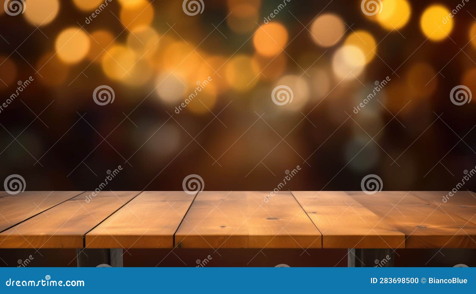 The Empty Wooden Table Top with Blur Background. Exuberant. Stock ...