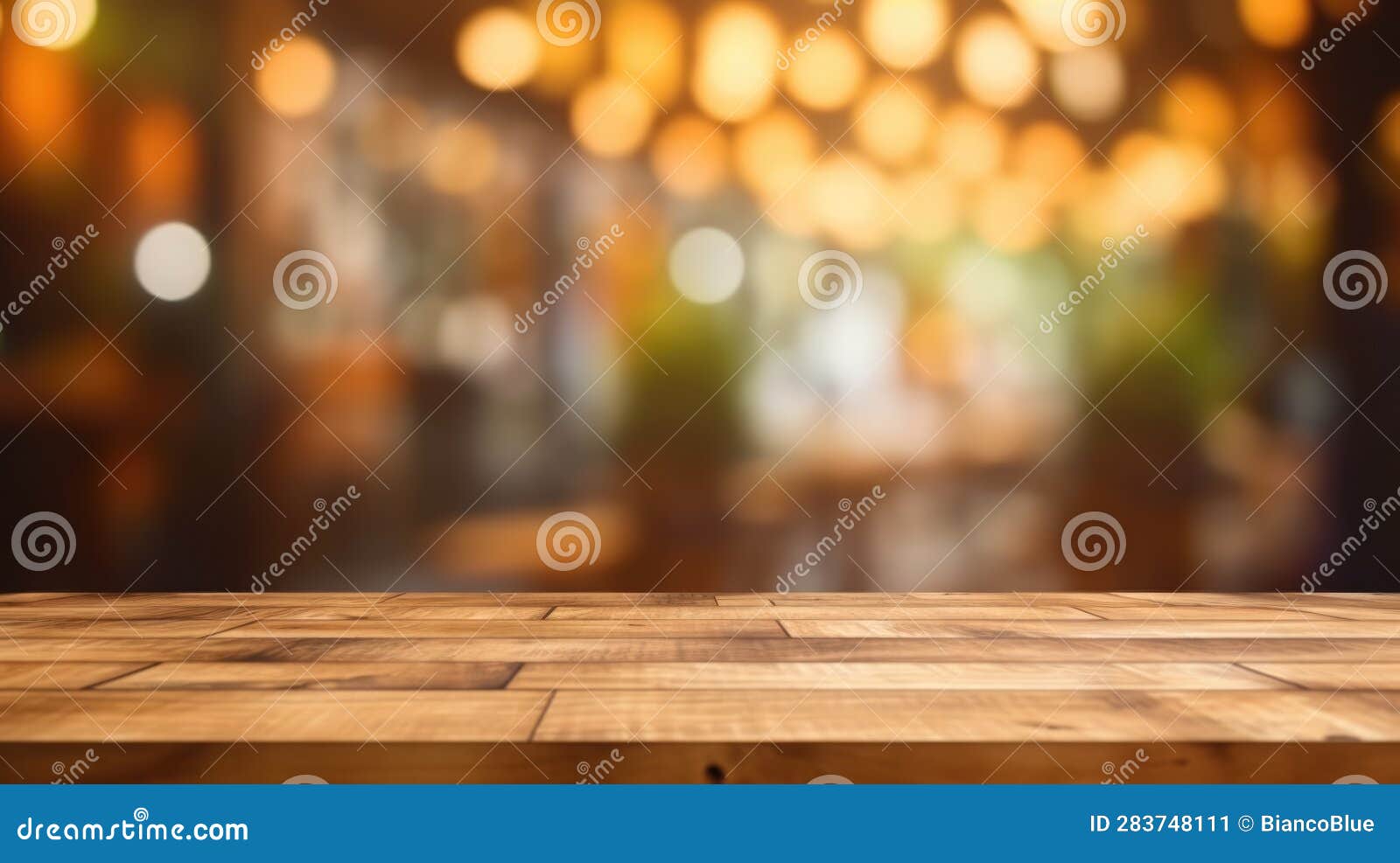 The Empty Wooden Table Top with Blur Background. Exuberant. Stock ...