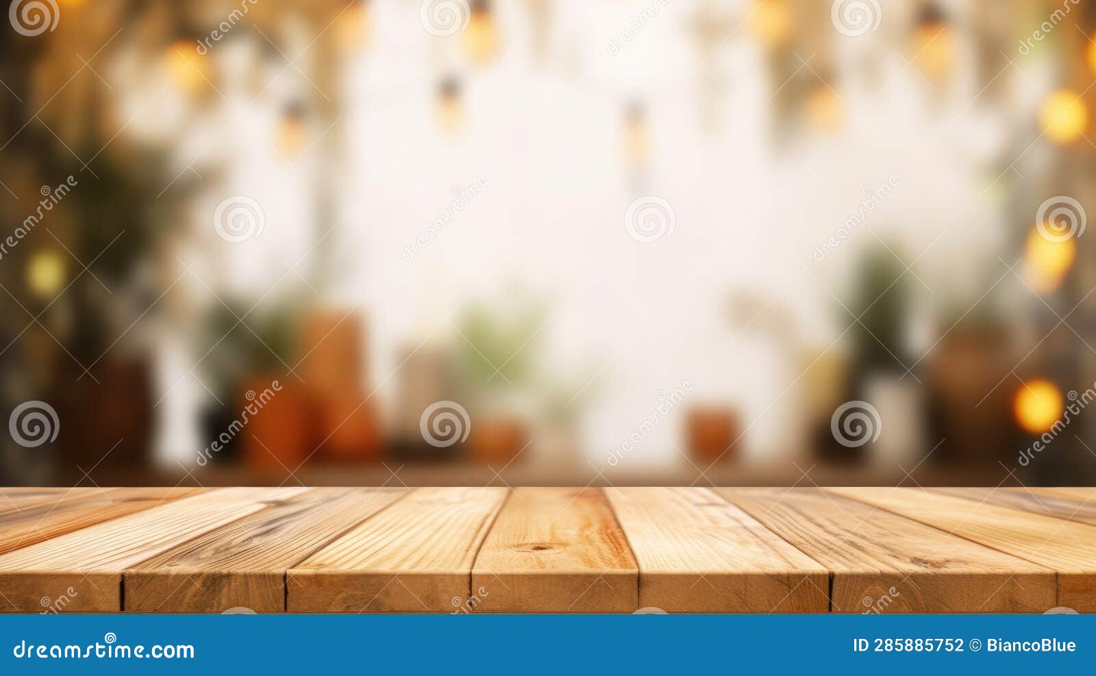 The Empty Wooden Table Top with Blur Background. Exuberant. Stock Photo ...
