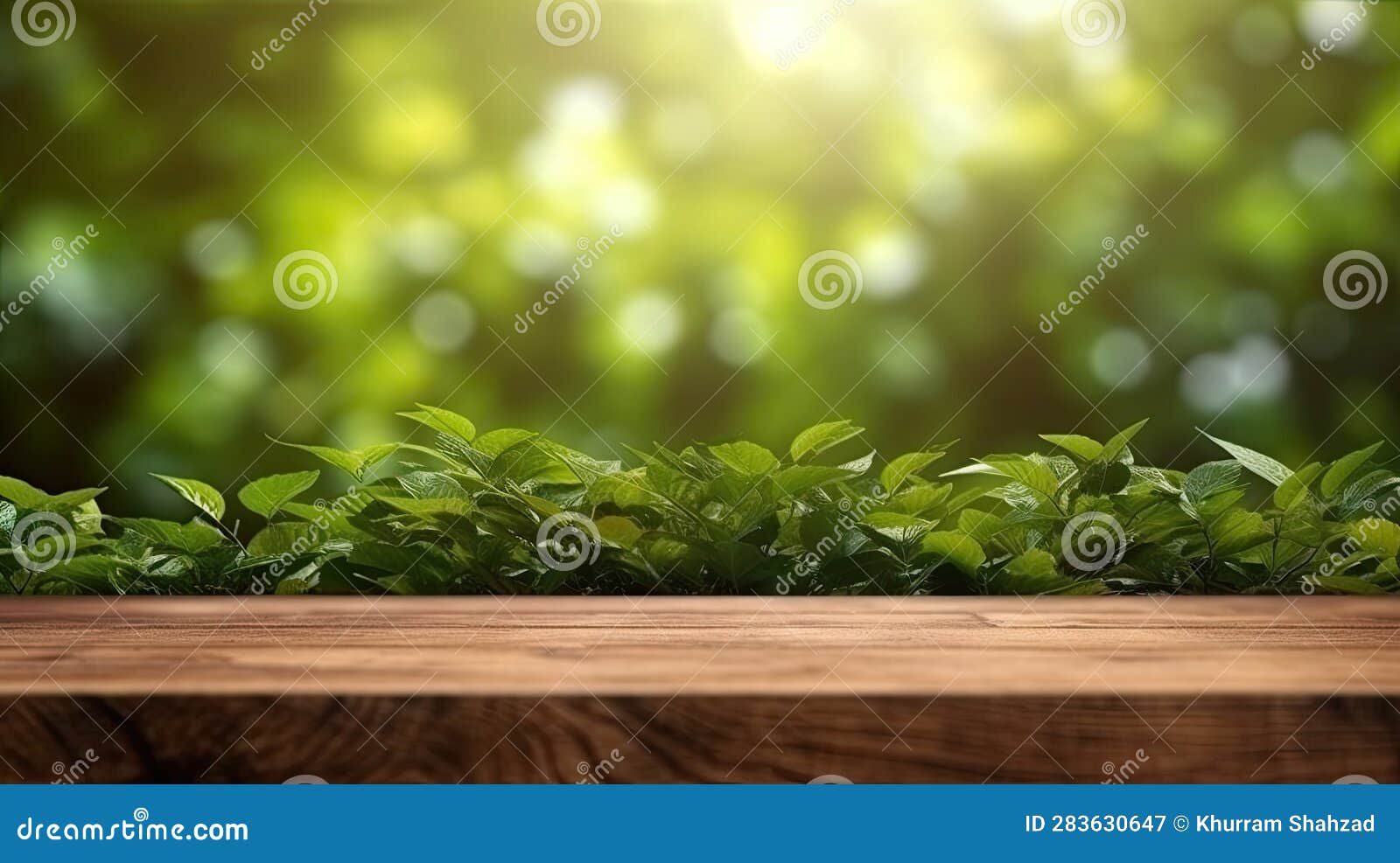 Empty Wooden Table Top with Blur Background of Forest Stock ...