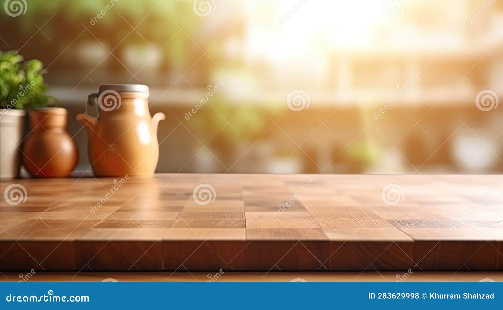 Empty Wooden Table Top with Blur Background Stock Illustration ...