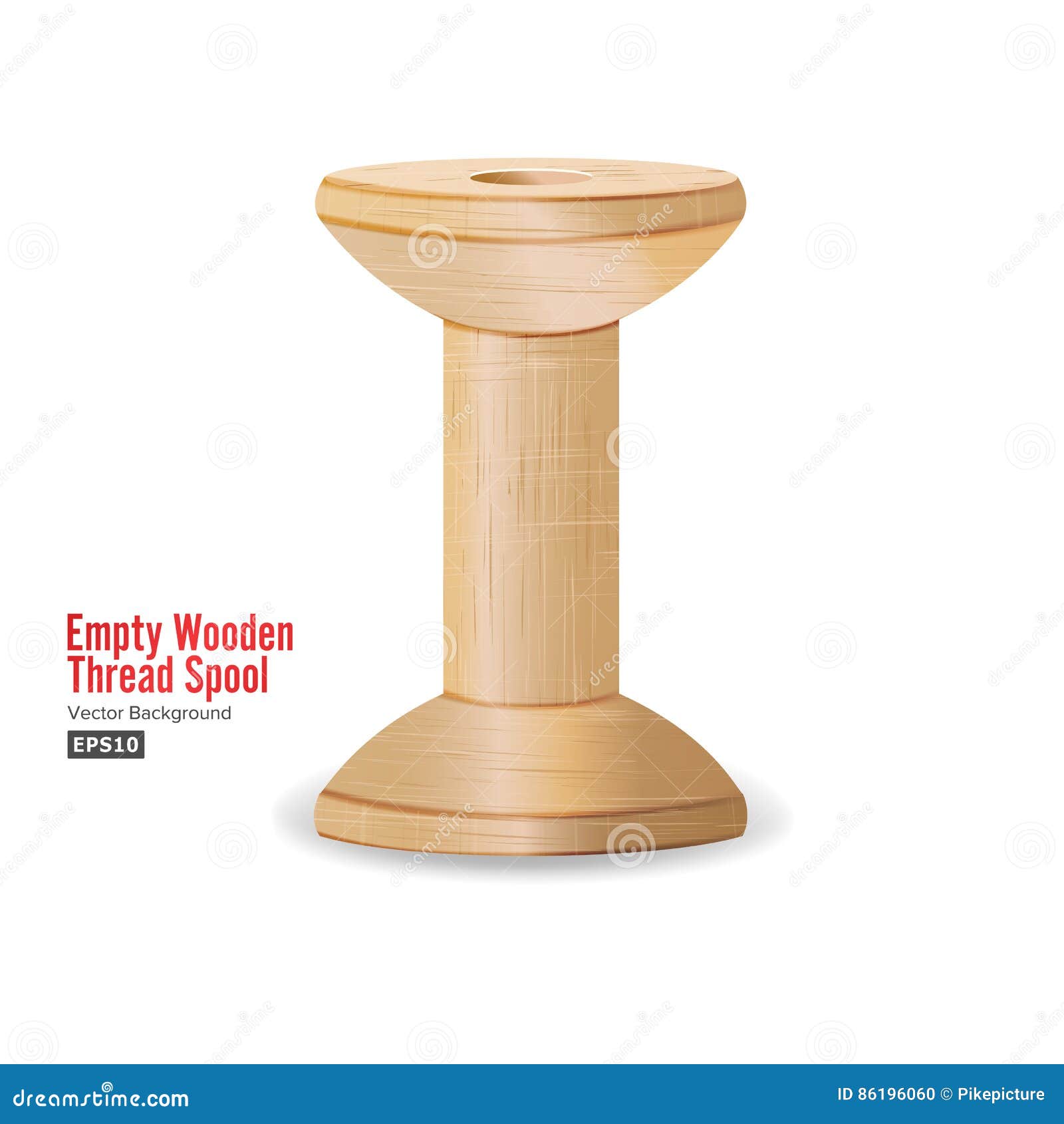 Empty Wooden Thread Spool. Classic Old Bobbin. Isolated on White ...