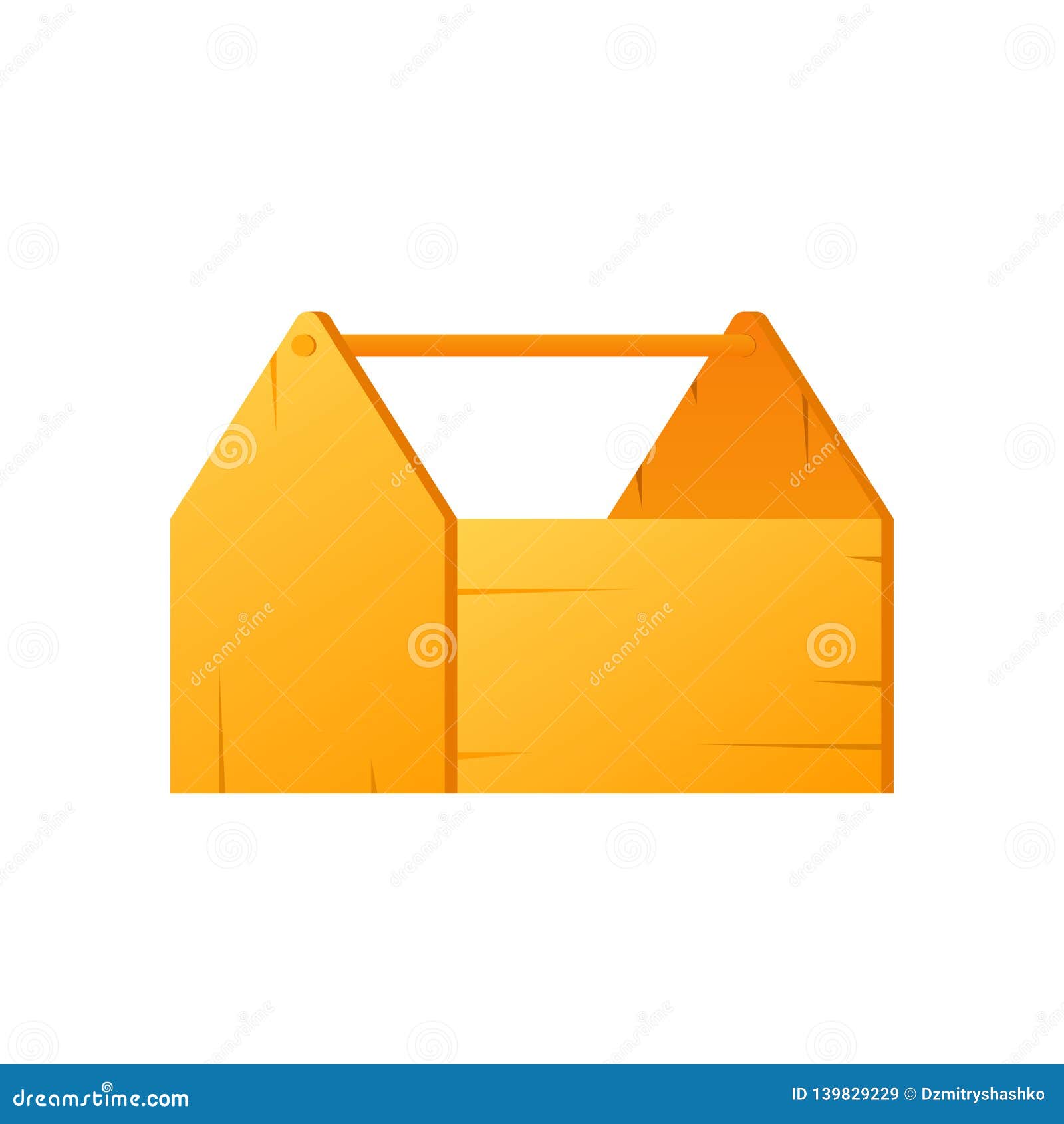 Wooden Toolbox Vector Icon. Empty Open Tool Box Isolated On White ...