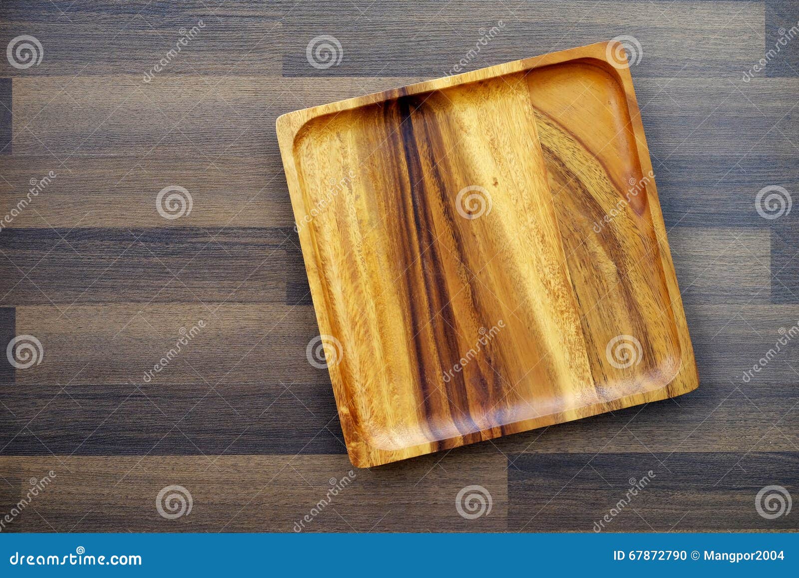 Empty Wooden Tray on Table, Food Background Stock Photo - Image of ...