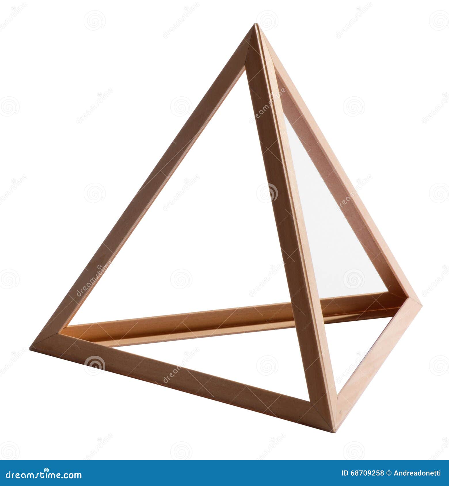 Empty Wooden Triangle Frame on White Stock Photo - Image of triangular ...