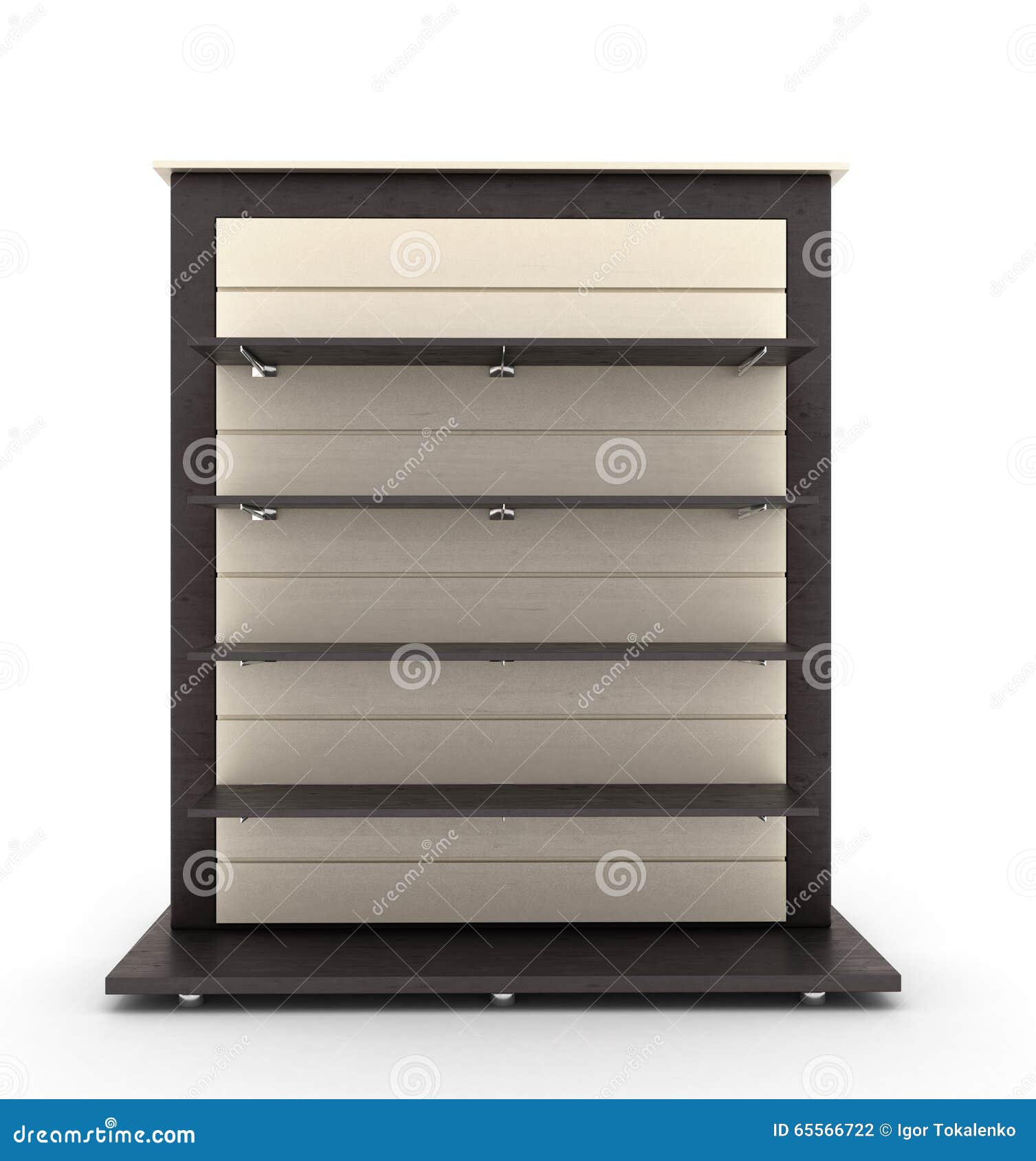 Empty Wooden Two Color Shopping Rack of Clothes on a White Background ...