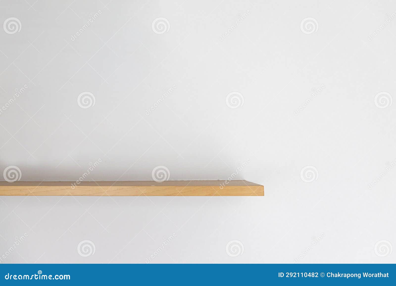 Empty Wooden Wall Shelf on White Background Stock Photo - Image of ...