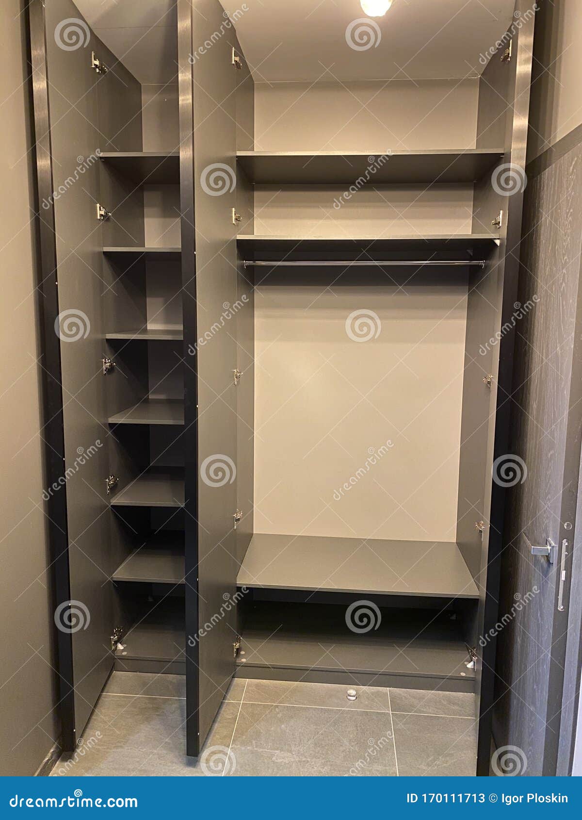 Empty wooden wardrobe stock image. Image of casual, blank - 170111713