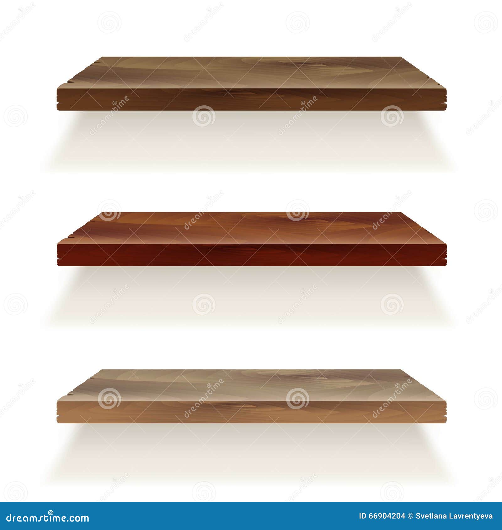 Empty Wooden Wood Shelf Shelves . on Wall Backg Stock Vector ...
