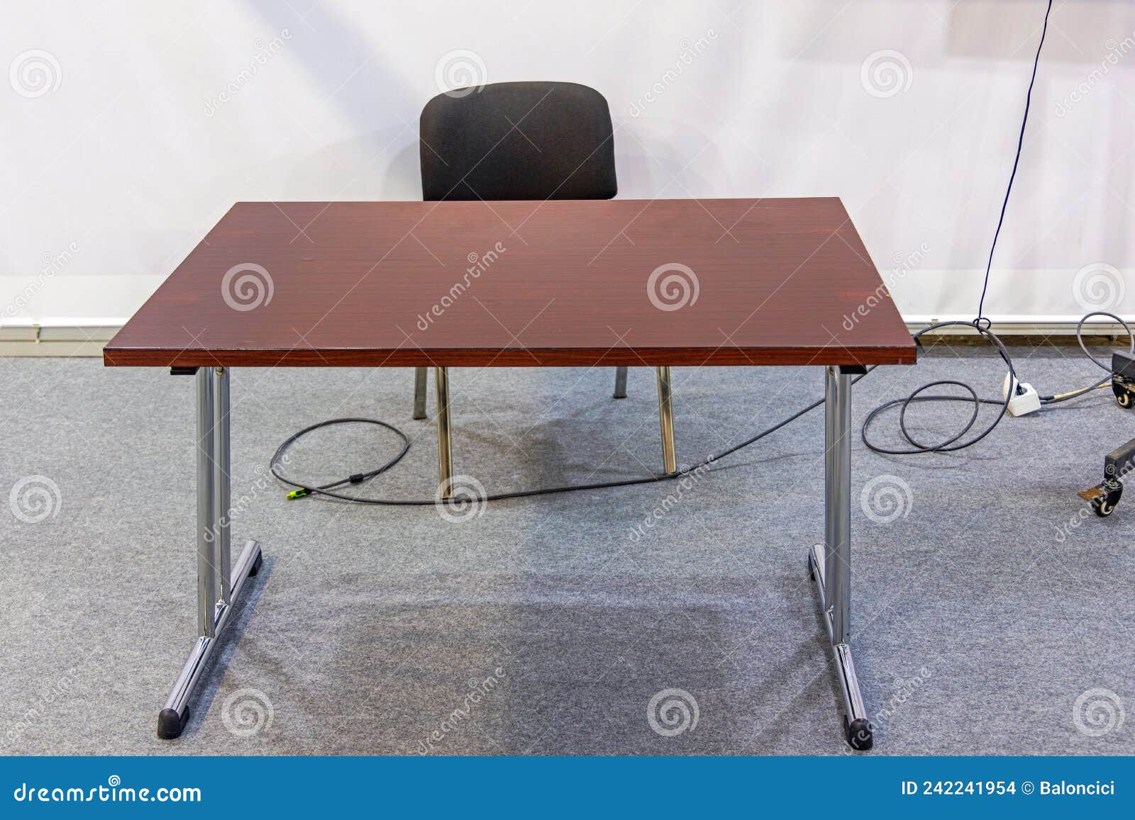 Empty Work Desk stock photo. Image of wire, serbia, europe - 242241954