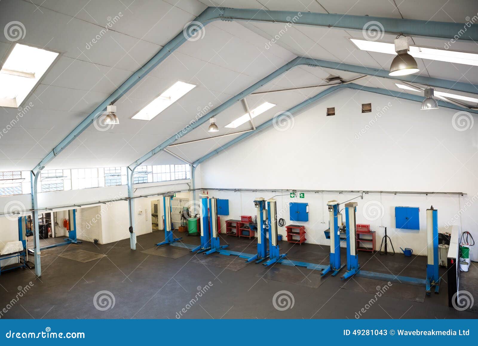 Empty work stations stock image. Image of business, garage - 49281043